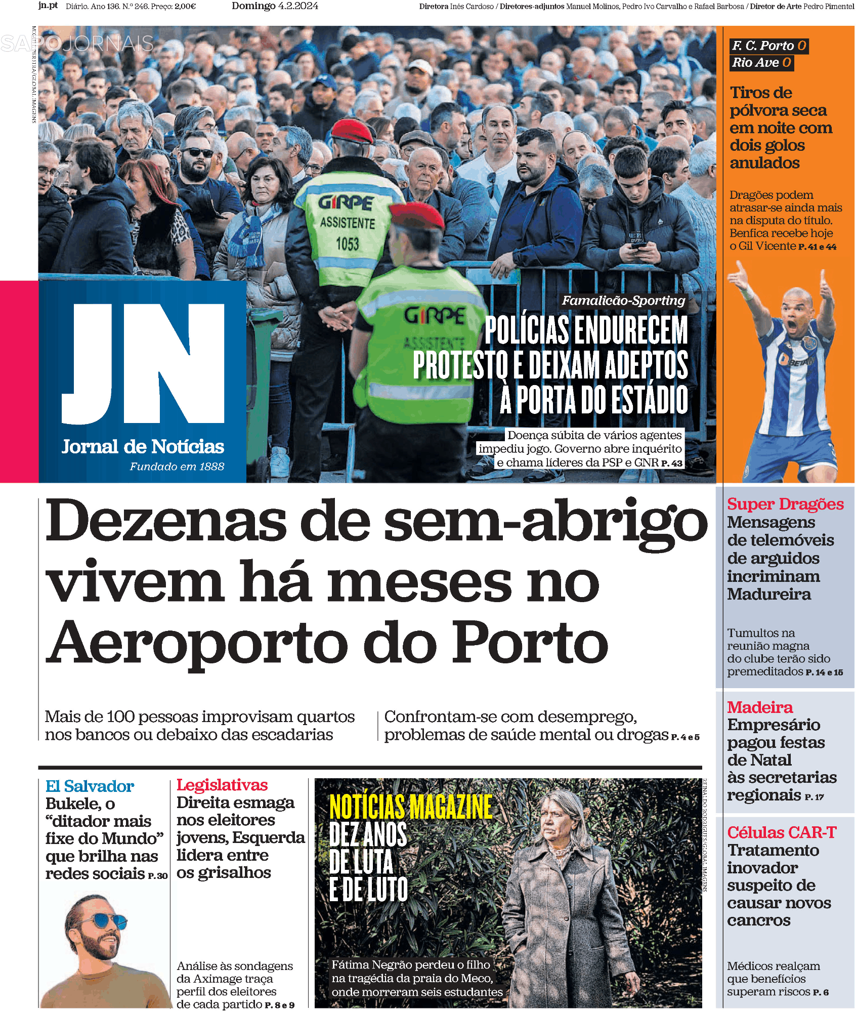 Jornal de Notícias (4 fev 2024) - Jornais e Revistas - SAPO.pt - Última ...