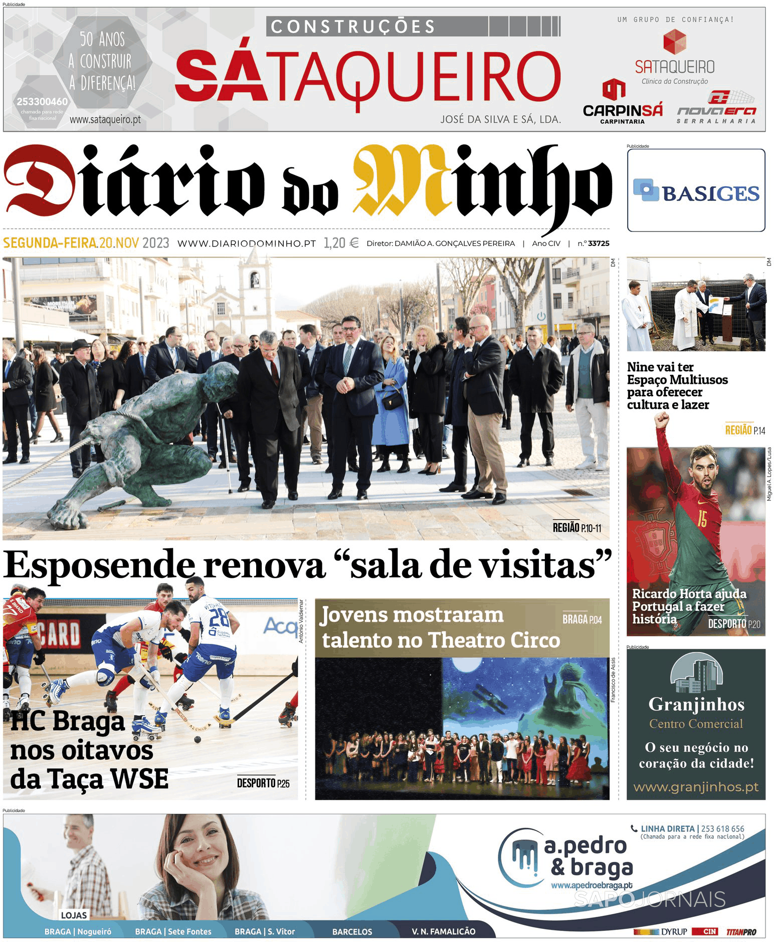 Diário do Minho (20 nov 2023) - Jornais e Revistas - SAPO.pt - Última hora e notícias de hoje ...