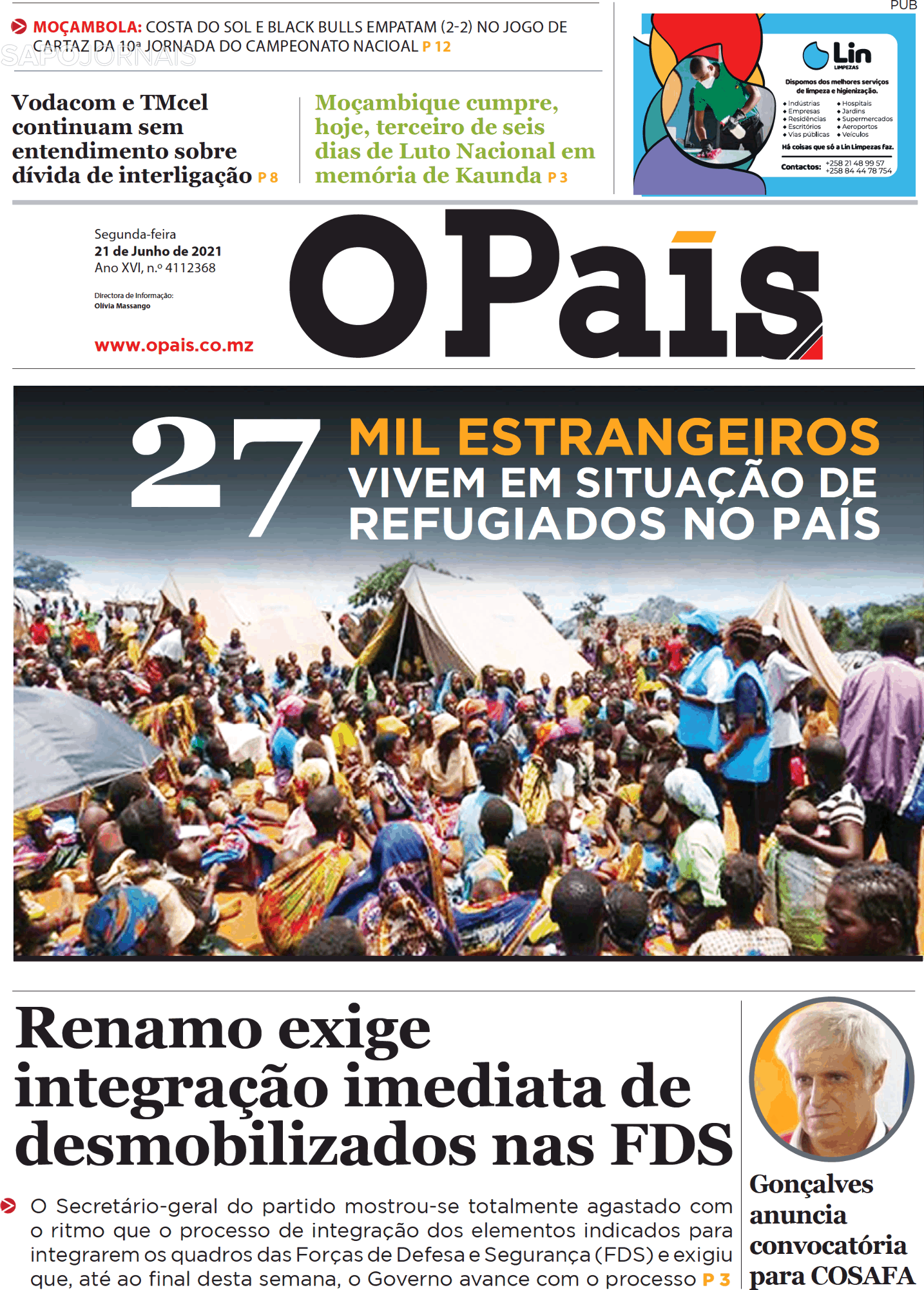 O País (21 jun 2021) - Jornais e Revistas - SAPO.pt - Última hora e ...