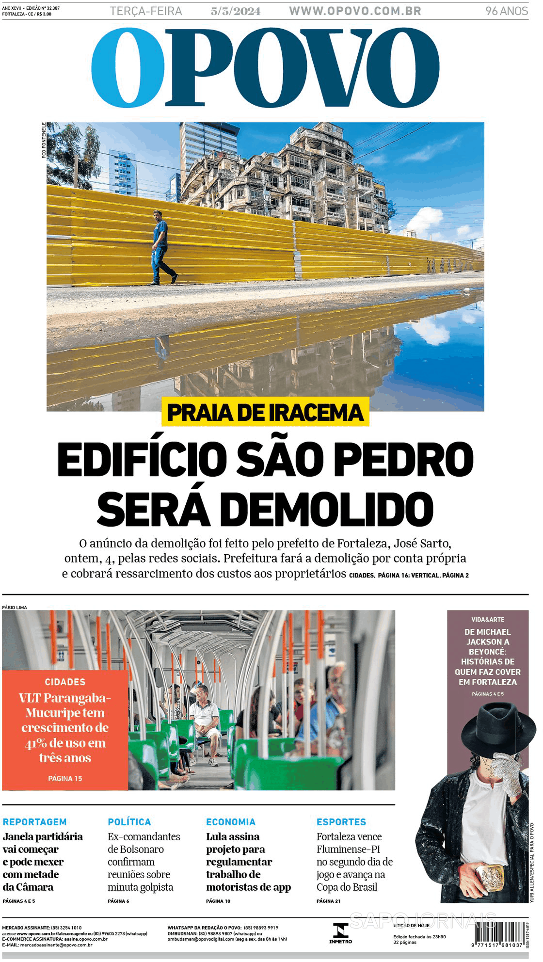 O Povo (5 mar 2024) - Jornais e Revistas - SAPO.pt - Última hora e notícias de hoje atualizadas ...