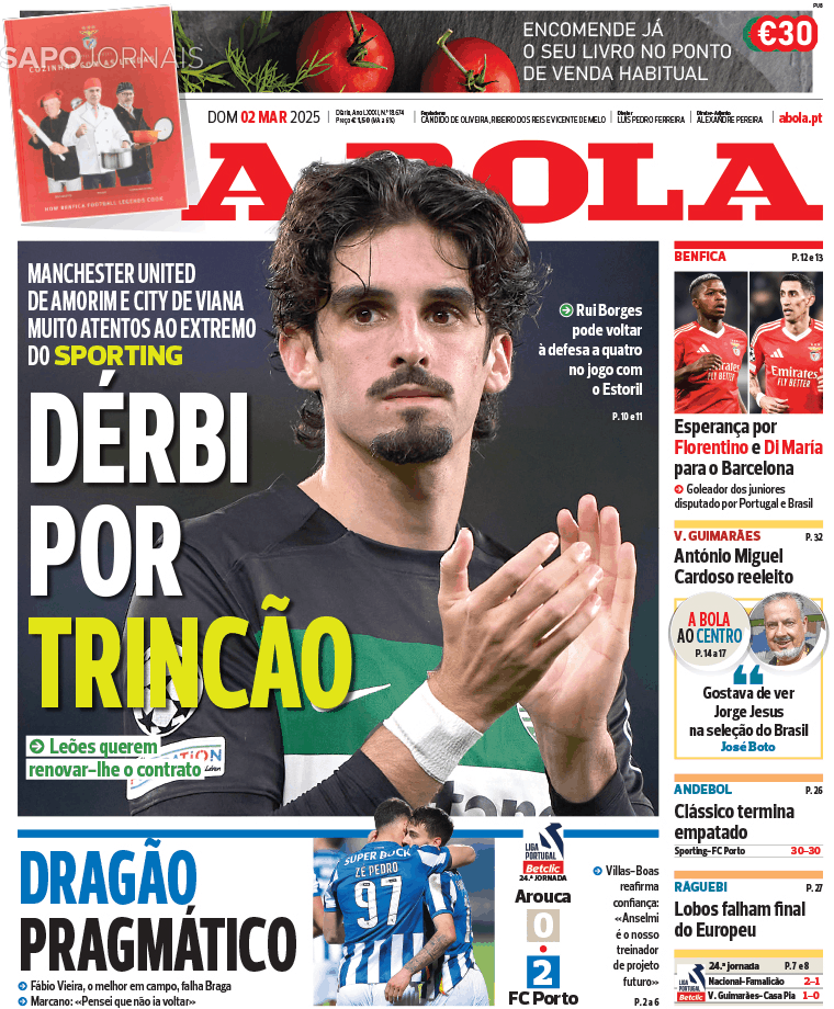 A Bola (2 mar 2025) - Jornais e Revistas - SAPO.pt - Última hora e ...