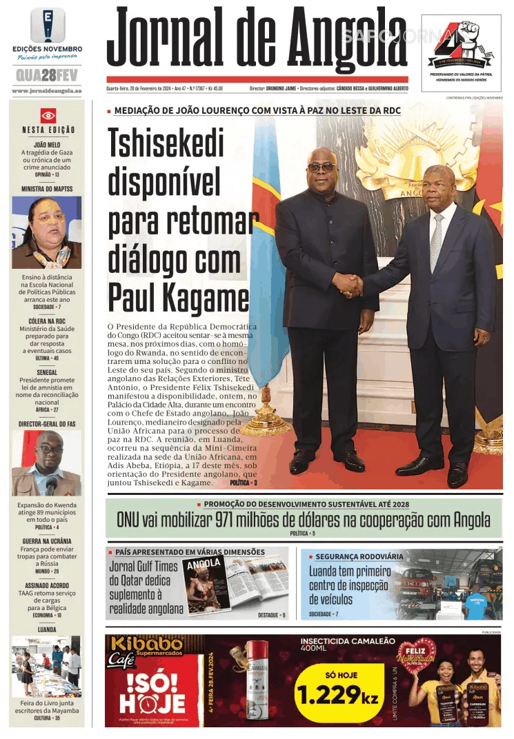 Jornal de Angola (28 fev 2024) - Jornais e Revistas - SAPO.pt - Última ...