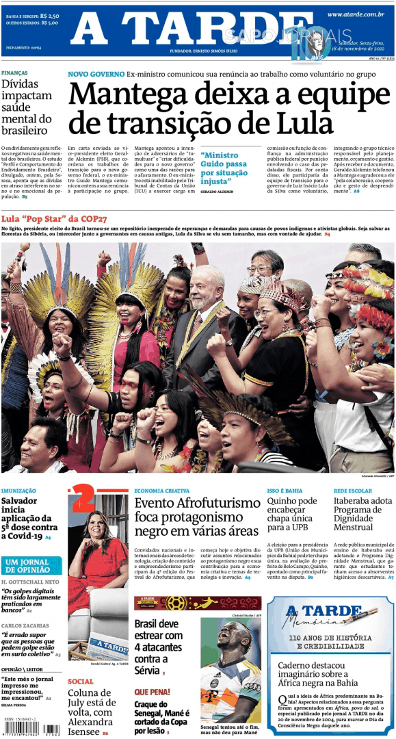 A Tarde (18 nov 2022) - Jornais e Revistas - SAPO.pt - Última hora e ...
