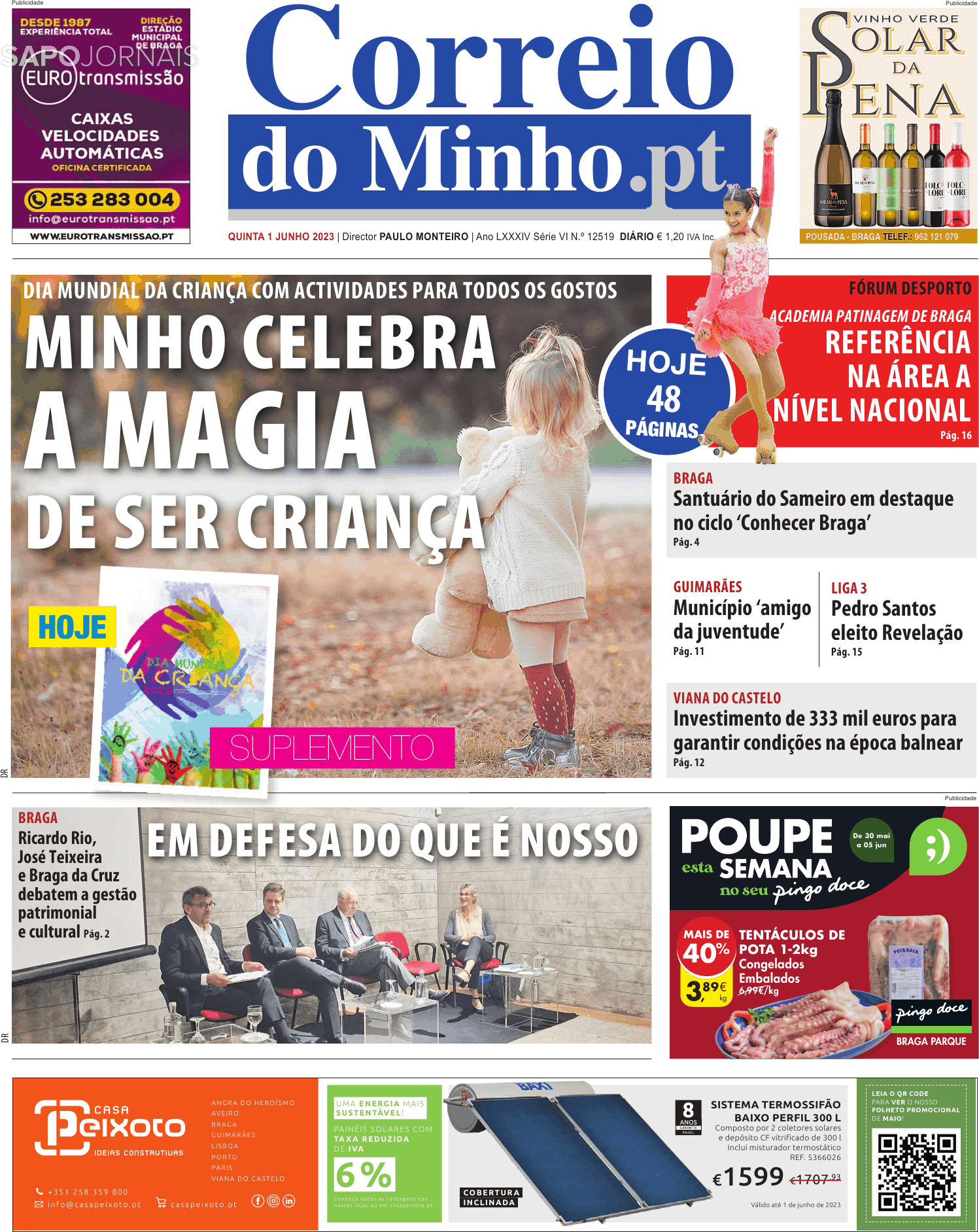 Correio do Minho (1 jun 2023) - Jornais e Revistas - SAPO.pt - Última ...