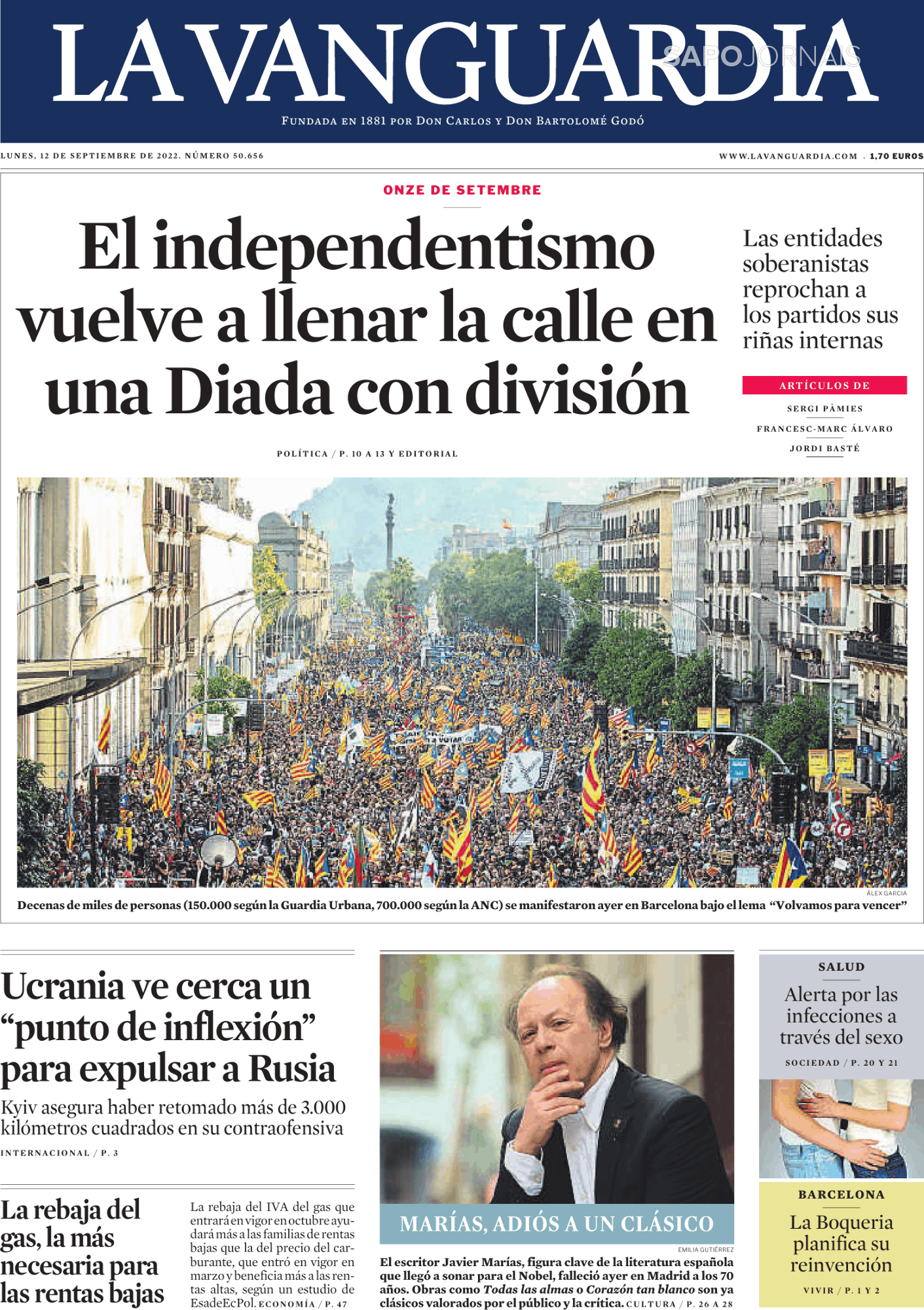 La Vanguardia (12 set 2022) - Jornais e Revistas - SAPO.pt - Última ...