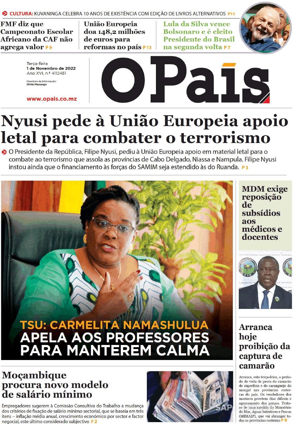 O País (1 nov 2022) - Jornais e Revistas - SAPO.pt - Última hora e ...