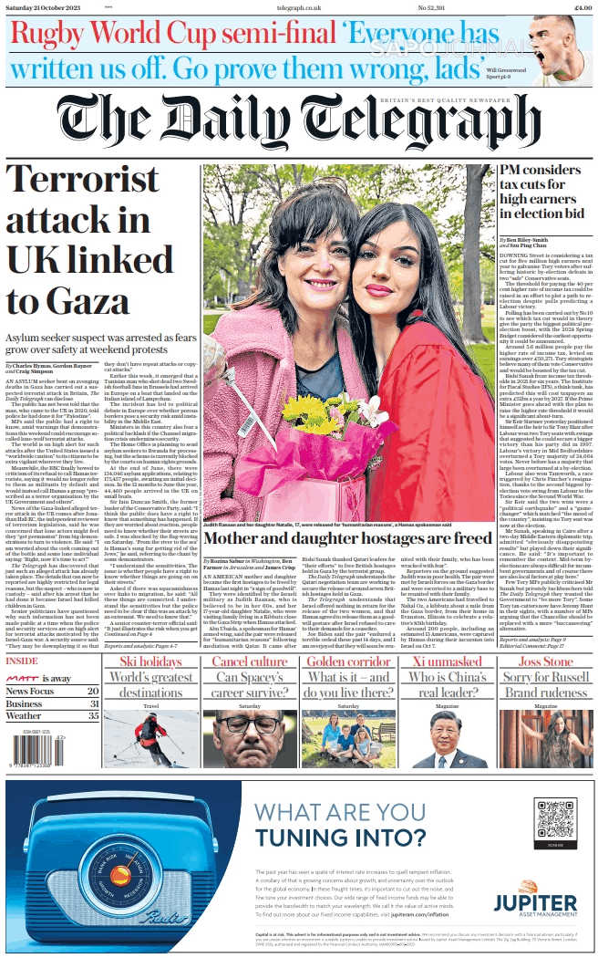 The Daily Telegraph (21 out 2023) - Jornais e Revistas - SAPO.pt ...