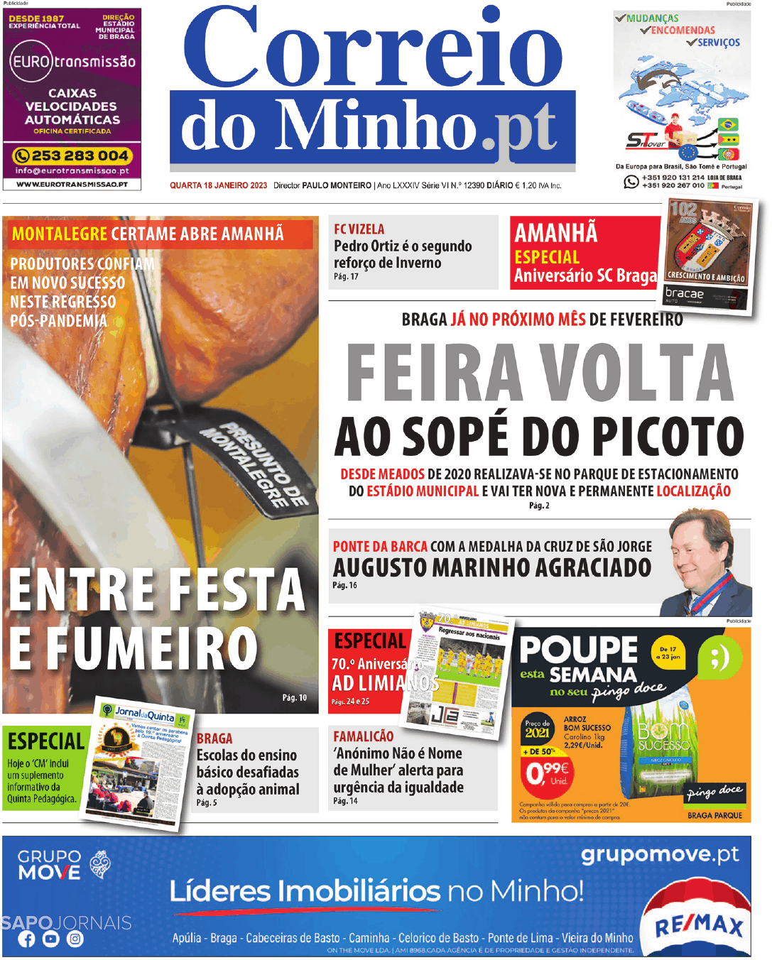 Correio do Minho (18 jan 2023) - Jornais e Revistas - SAPO.pt - Última ...