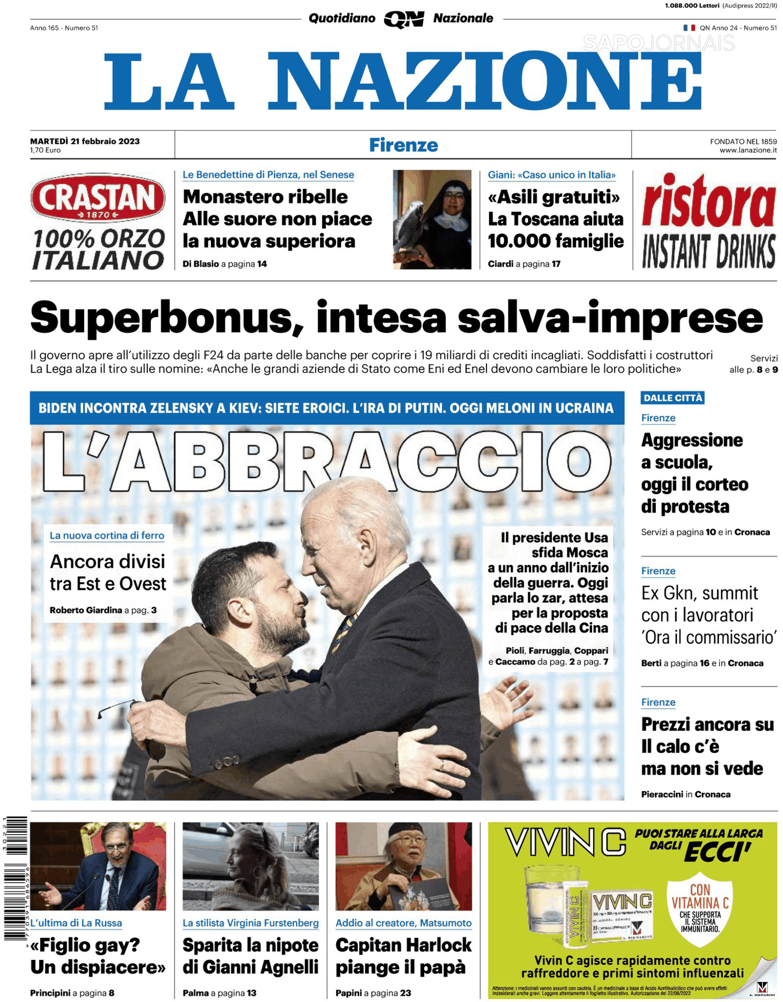 La Nazione (21 fev 2023) - Jornais e Revistas - SAPO.pt - Última hora e ...