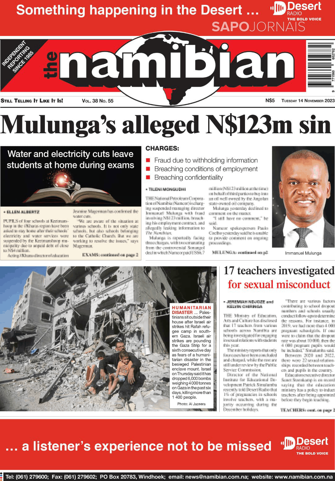 The Namibian (14 nov 2023) - Jornais e Revistas - SAPO.pt - Última hora ...