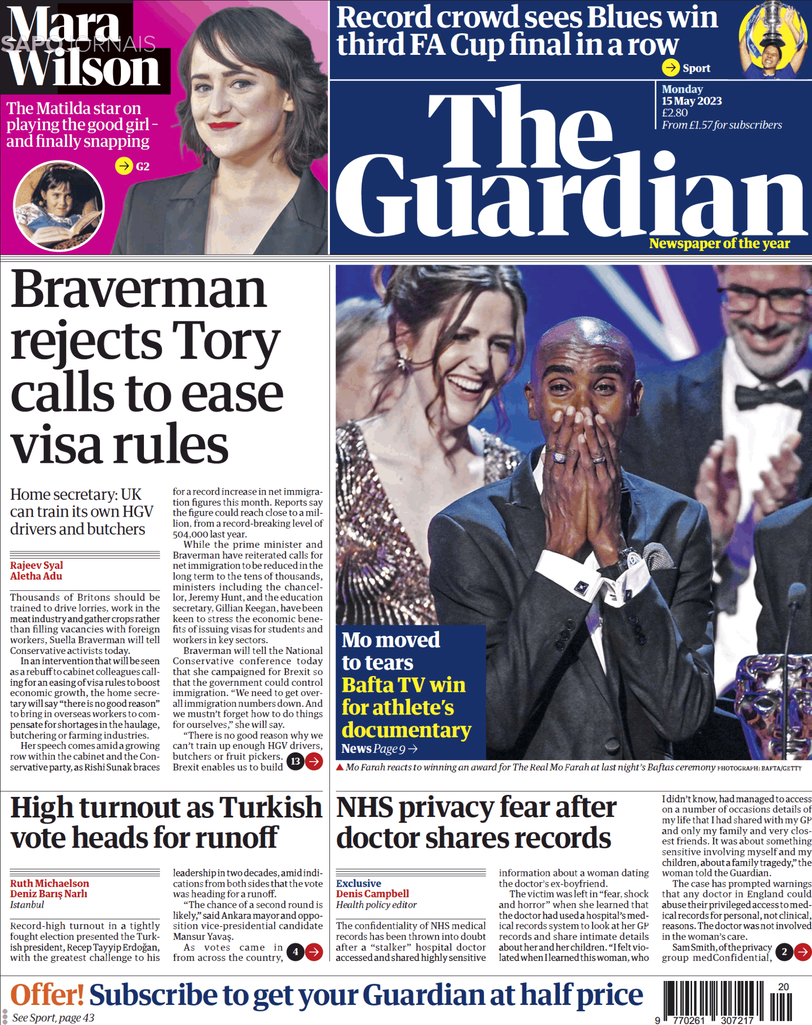 The Guardian (15 mai 2023) - Jornais e Revistas - SAPO.pt - Última hora ...