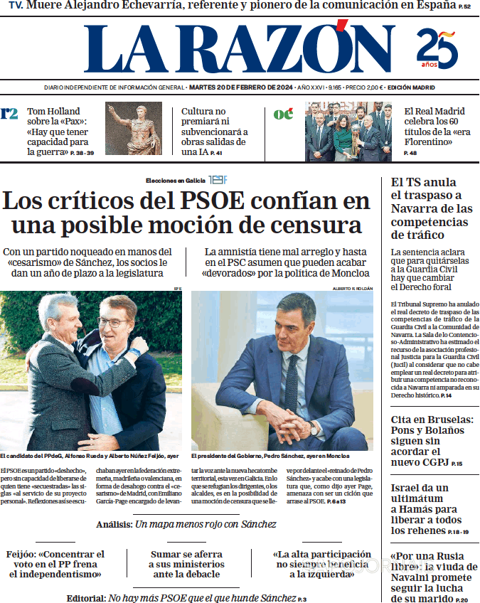 La Razón (20 fev 2024) - Jornais e Revistas - SAPO.pt - Última hora e ...
