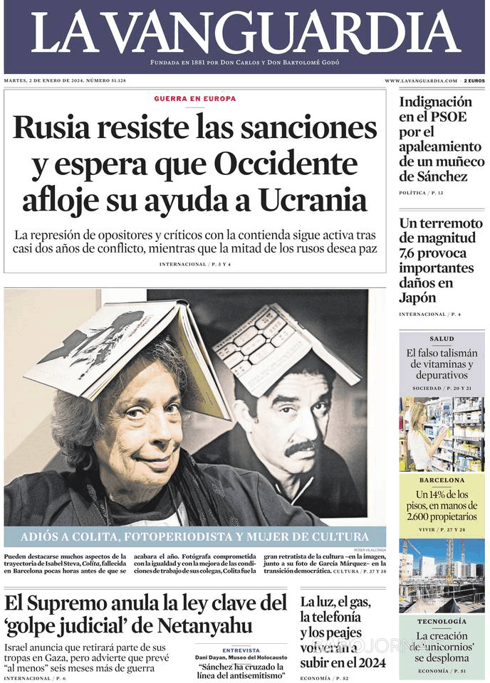 La Vanguardia (2 jan 2024) - Jornais e Revistas - SAPO.pt - Última hora ...