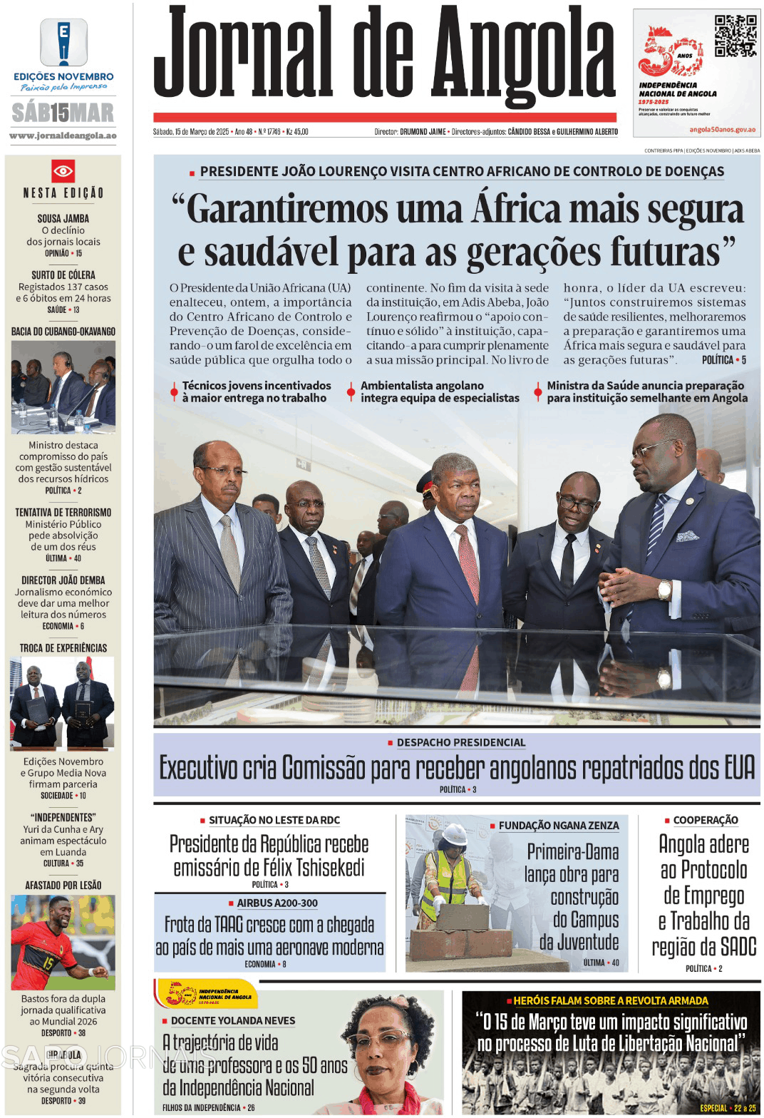 Jornal de Angola (15 mar 2025) - Jornais e Revistas - SAPO.pt - Última ...