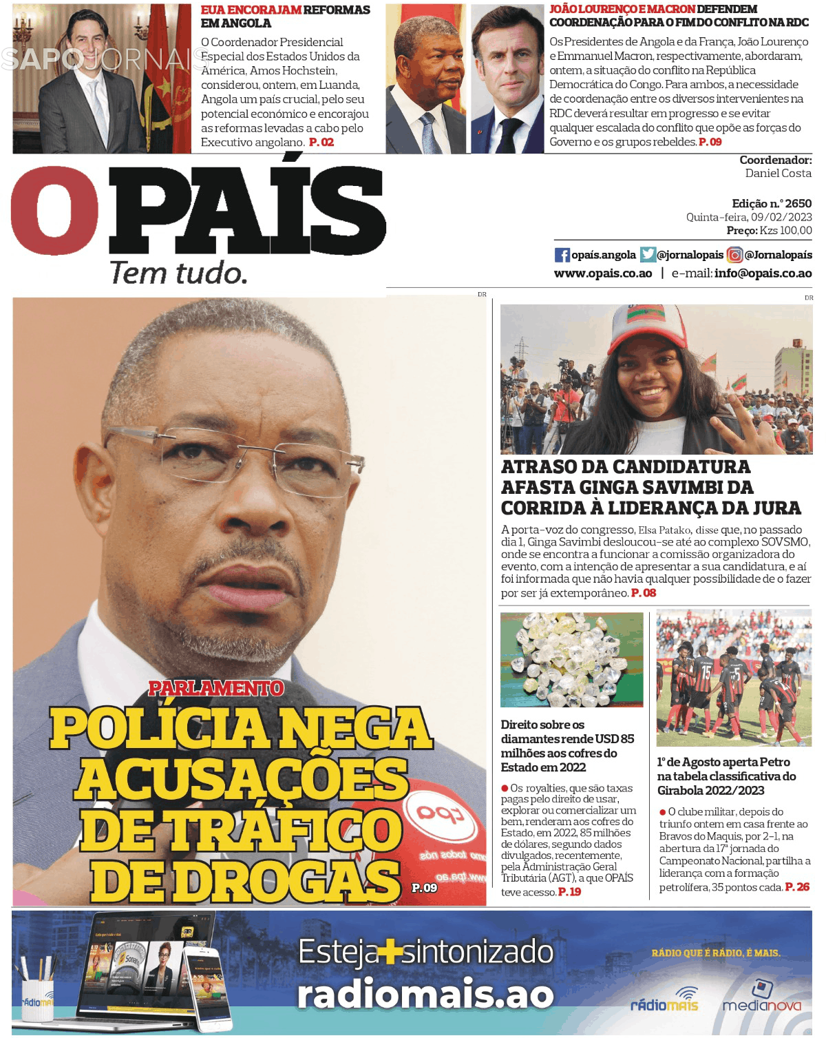 O País (9 fev 2023) - Jornais e Revistas - SAPO.pt - Última hora e ...
