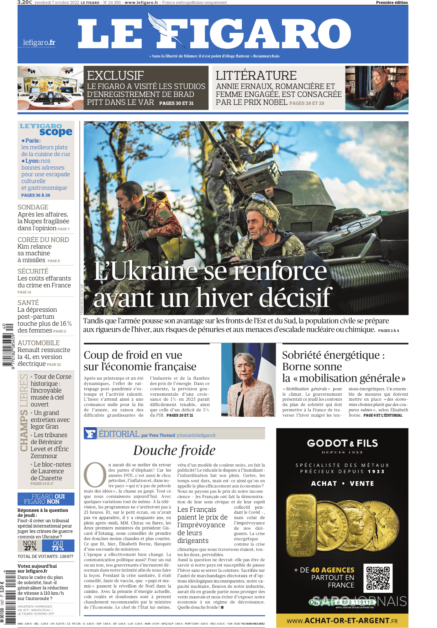 Le Figaro (7 out 2022) - Jornais e Revistas - SAPO.pt - Última hora e ...