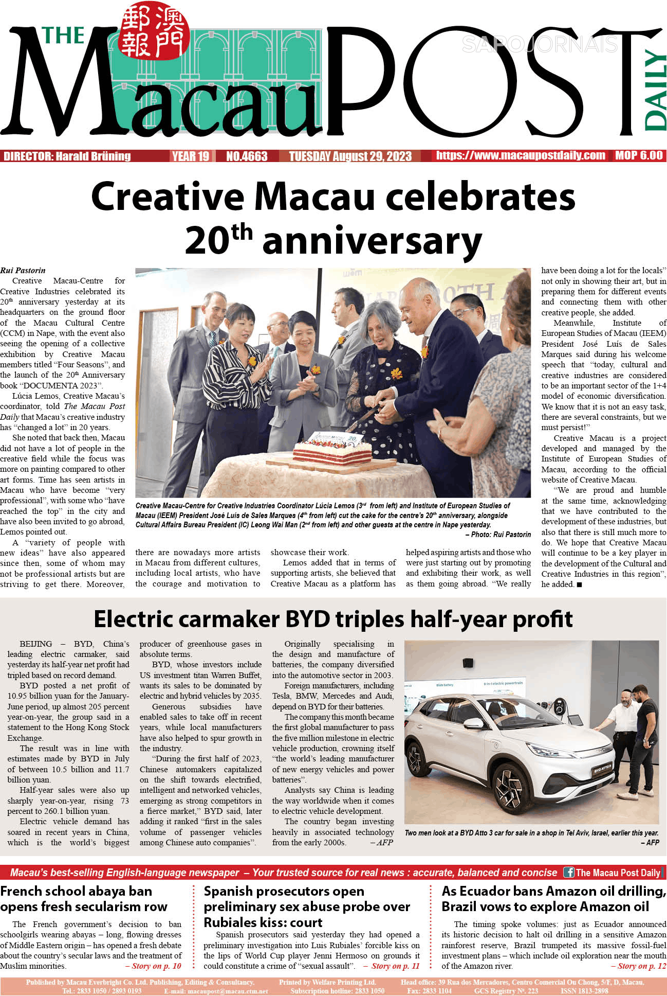 The Macau Post Daily (29 ago 2023) - Jornais e Revistas - SAPO.pt ...