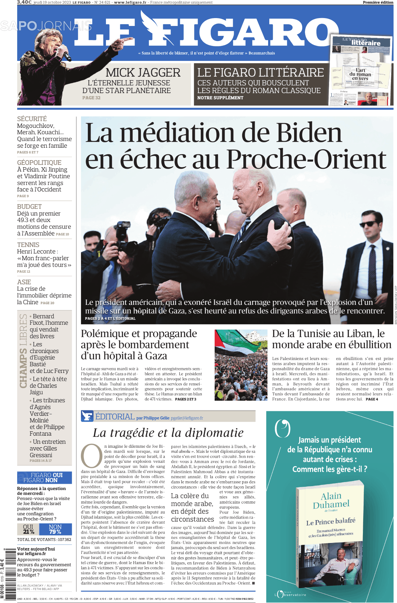 Le Figaro (19 out 2023) - Jornais e Revistas - SAPO.pt - Última hora e ...