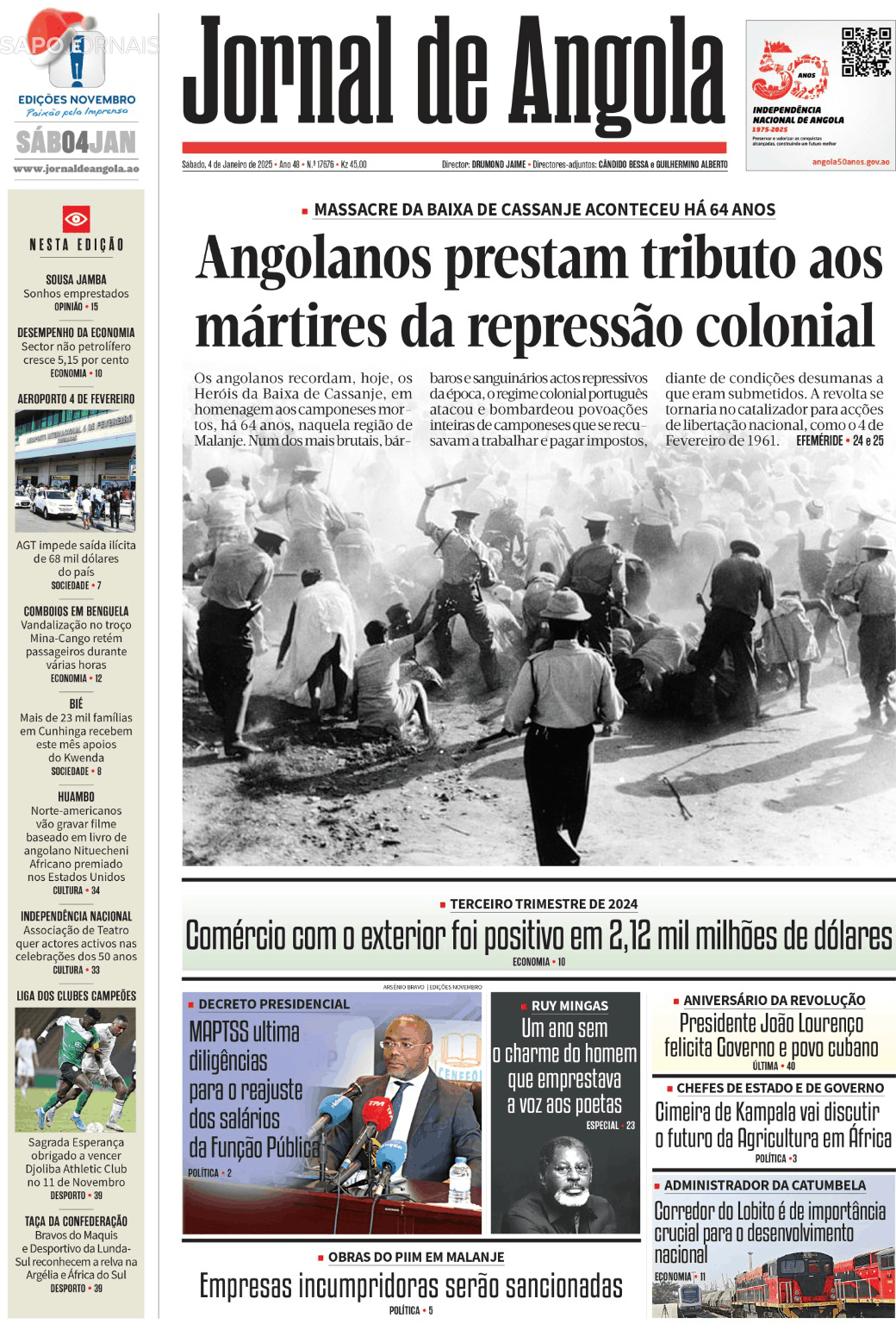 Jornal de Angola (4 jan 2025) - Jornais e Revistas - SAPO.pt - Última ...