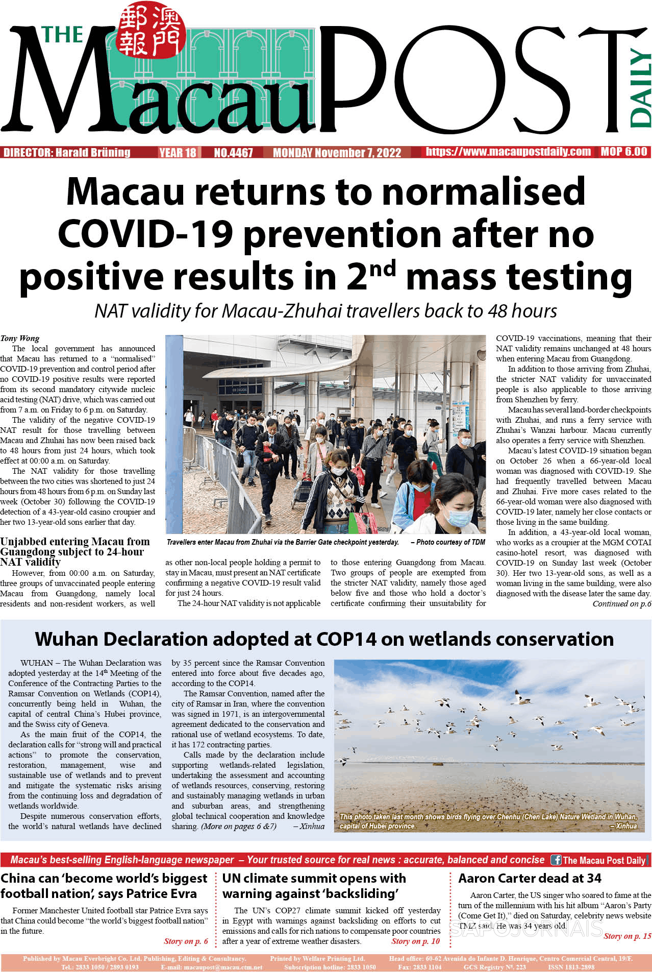 The Macau Post Daily (7 nov 2022) - Jornais e Revistas - SAPO.pt ...