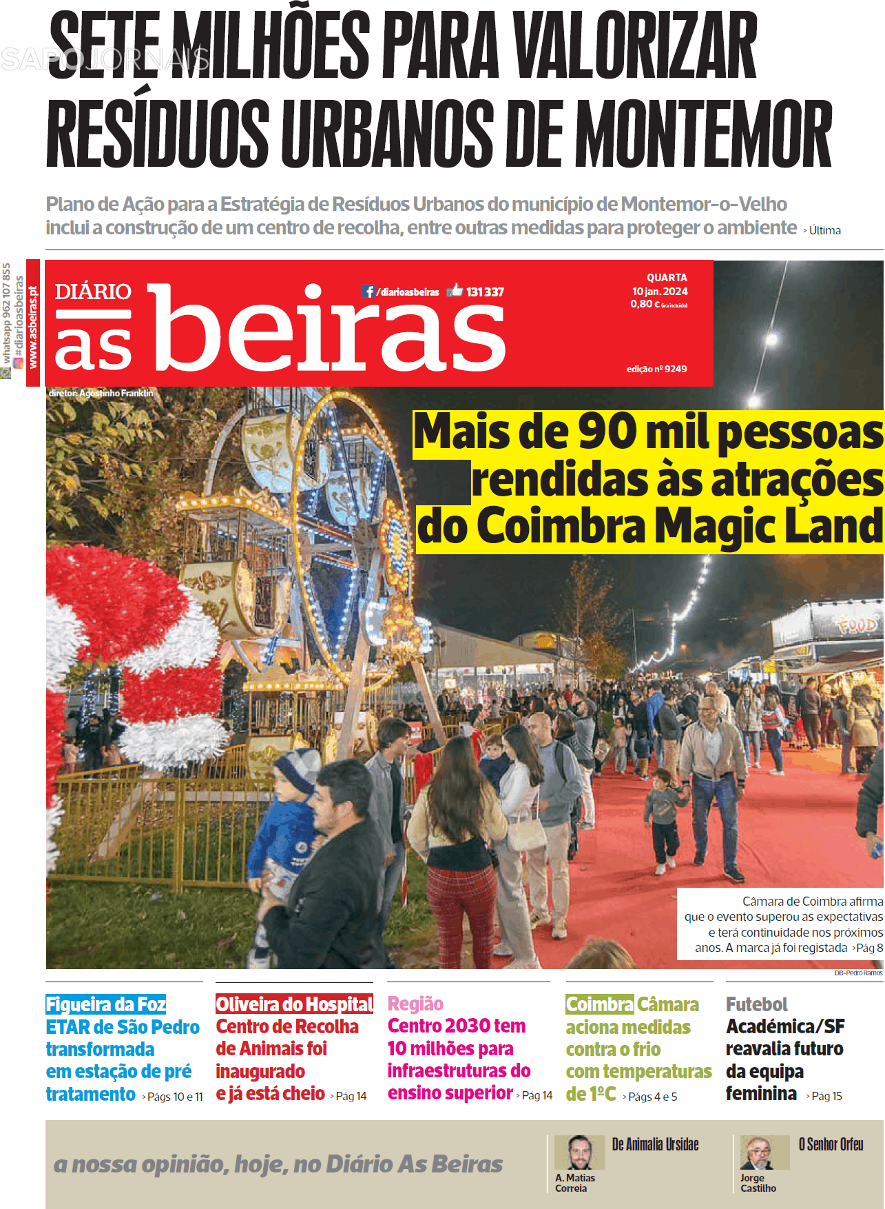 Diário as Beiras (10 jan 2024) - Jornais e Revistas - SAPO.pt - Última ...