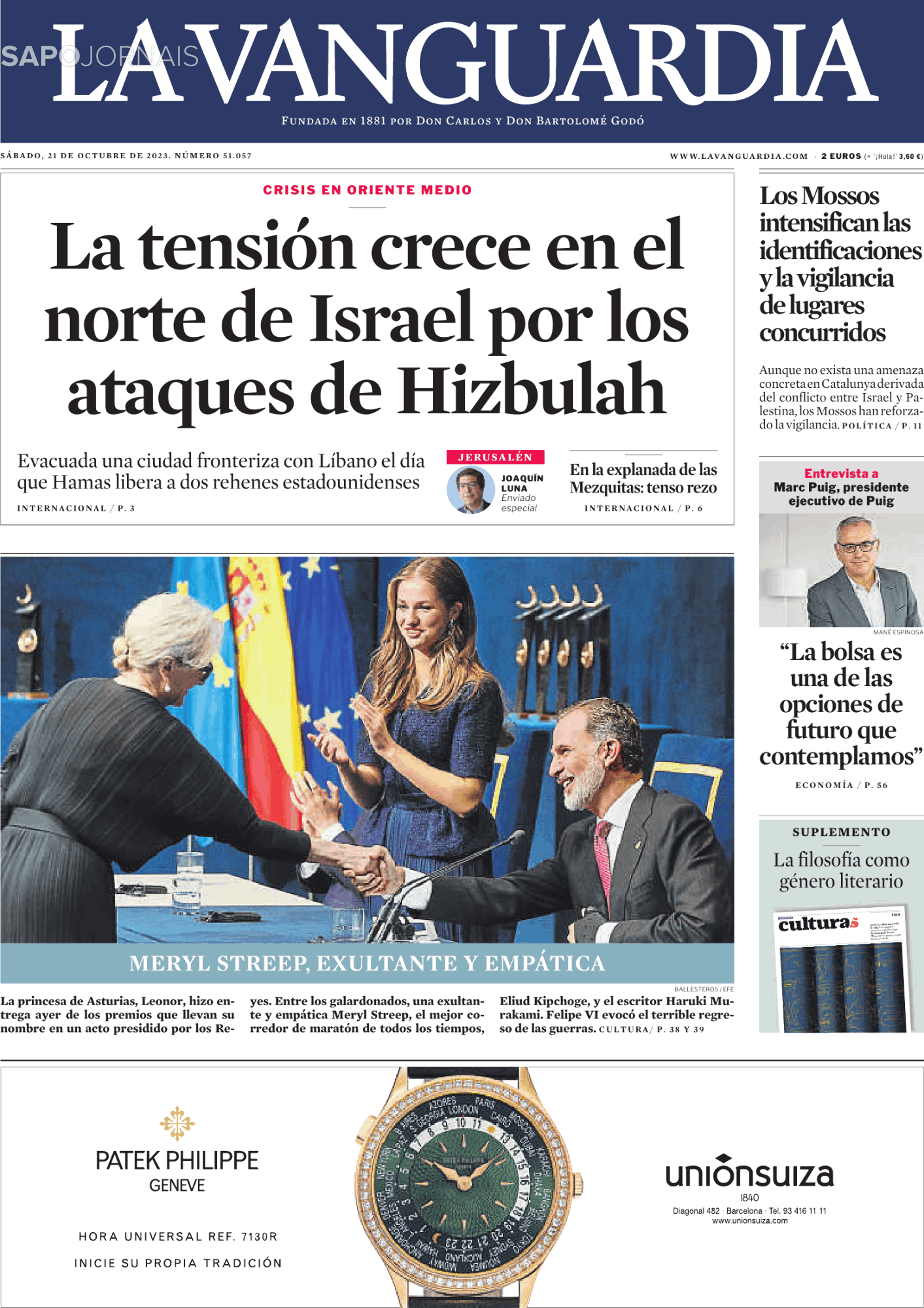 La Vanguardia (21 out 2023) - Jornais e Revistas - SAPO.pt - Última ...