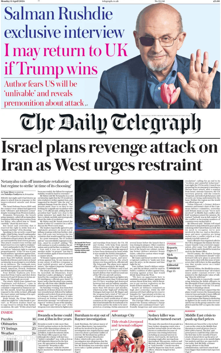 The Daily Telegraph (15 abr 2024) - Jornais e Revistas - SAPO.pt ...