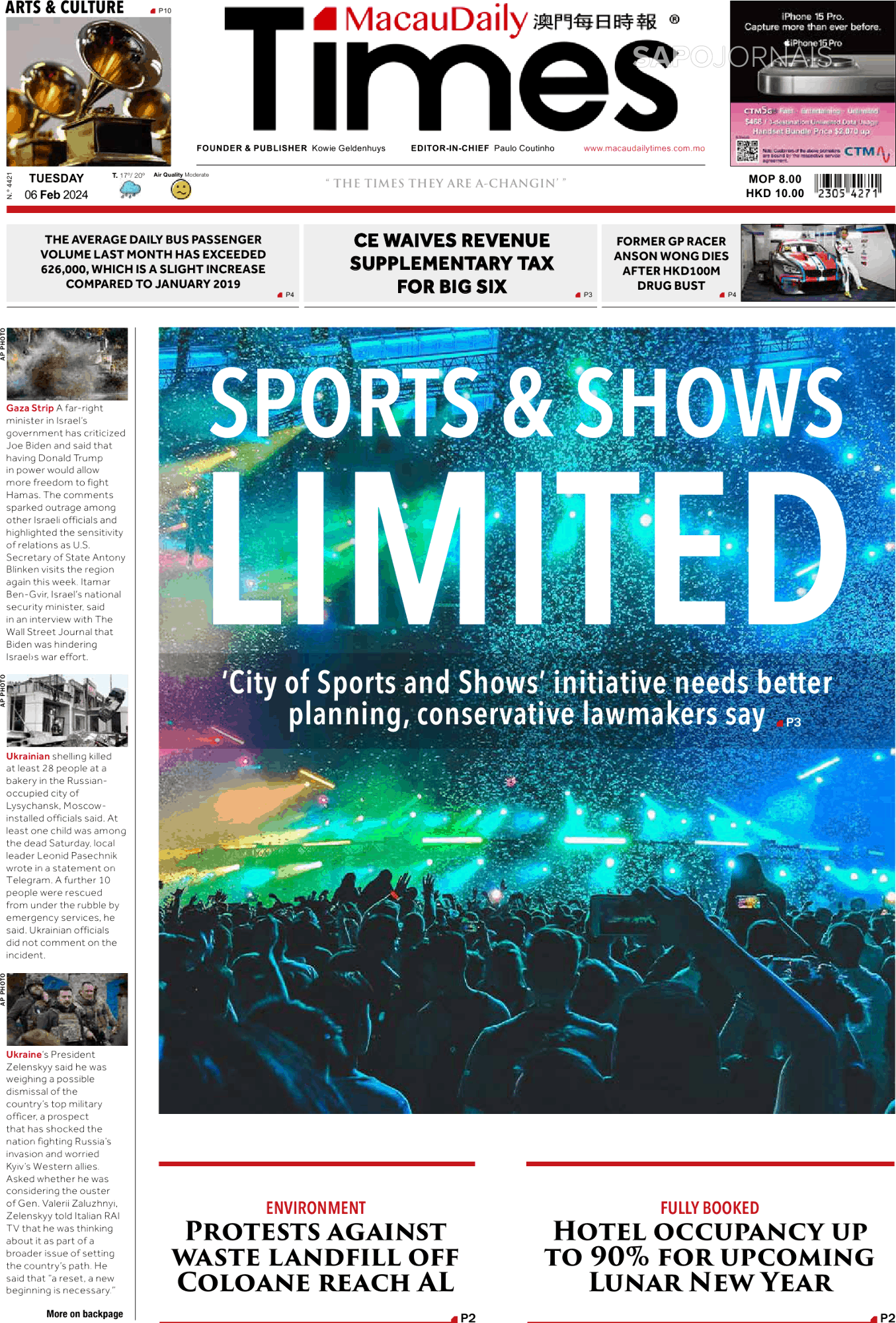 Macau Daily Times (6 fev 2024) - Jornais e Revistas - SAPO.pt - Última ...