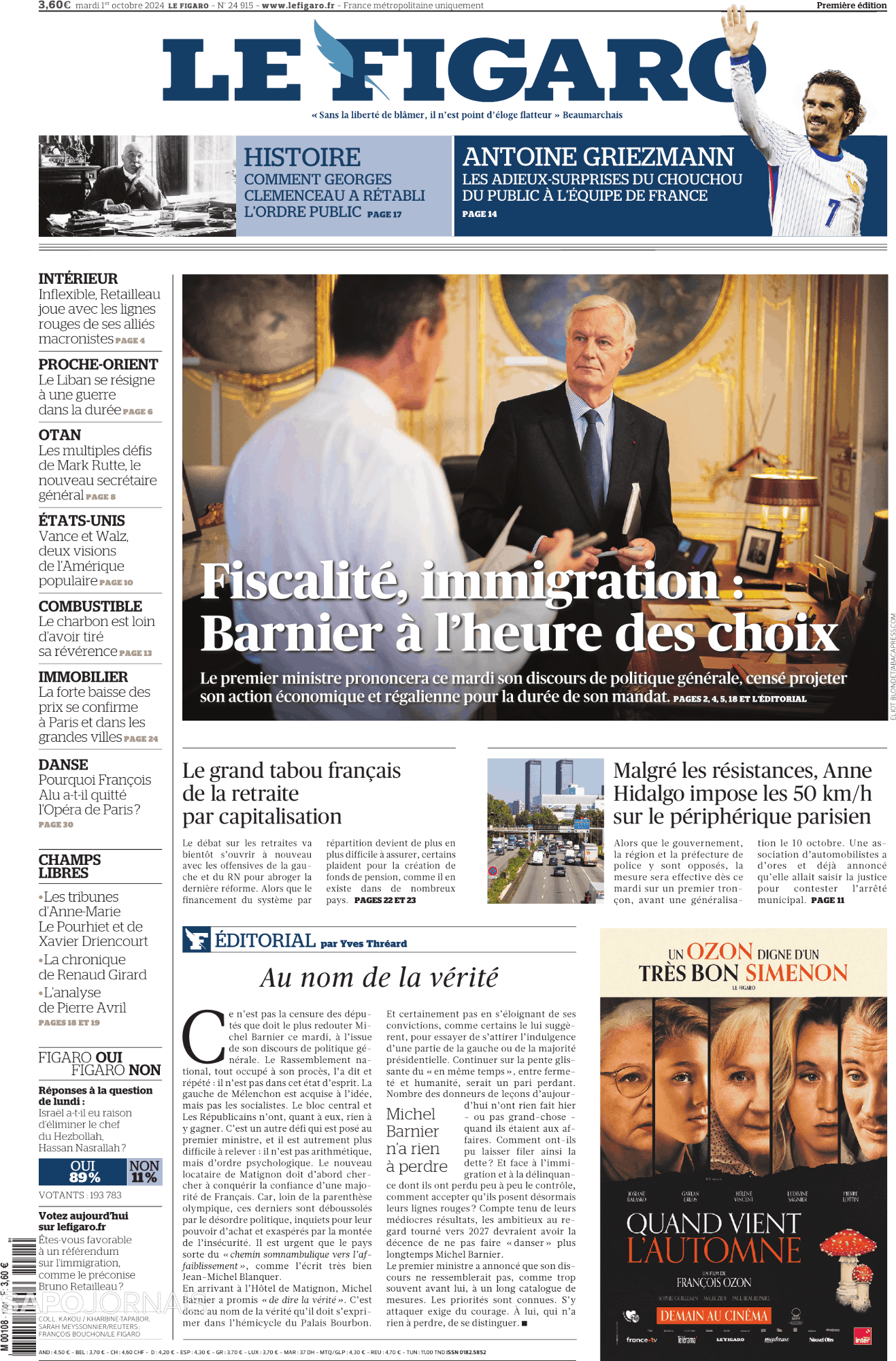 Le Figaro (1 out 2024) - Jornais e Revistas - SAPO.pt - Última hora e ...