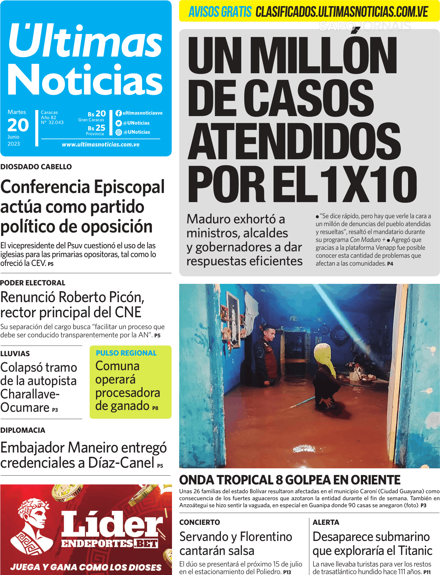 Últimas Noticias (20 jun 2023) - Jornais e Revistas - SAPO.pt - Última ...