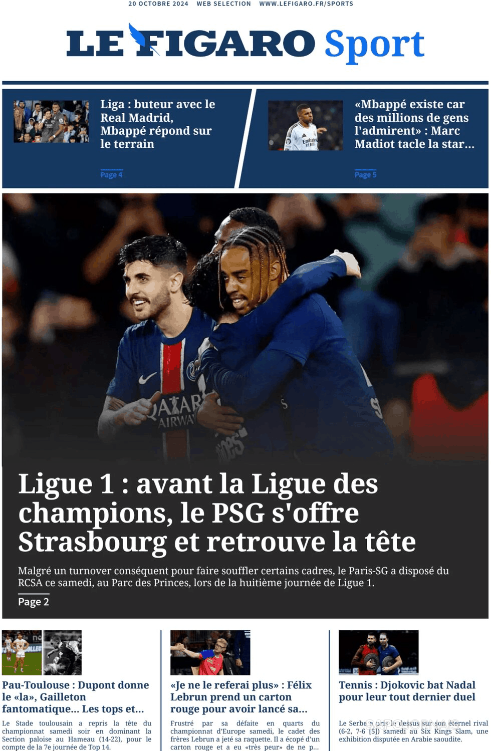 Le Figaro Sport (20 out 2024) - Jornais e Revistas - SAPO.pt - Última ...