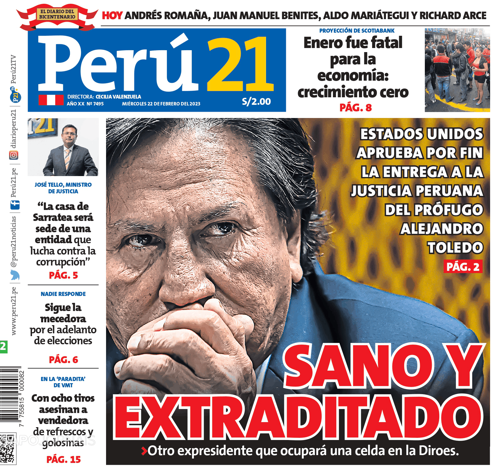 Perú 21 (22 fev 2023) - Jornais e Revistas - SAPO.pt - Última hora e ...