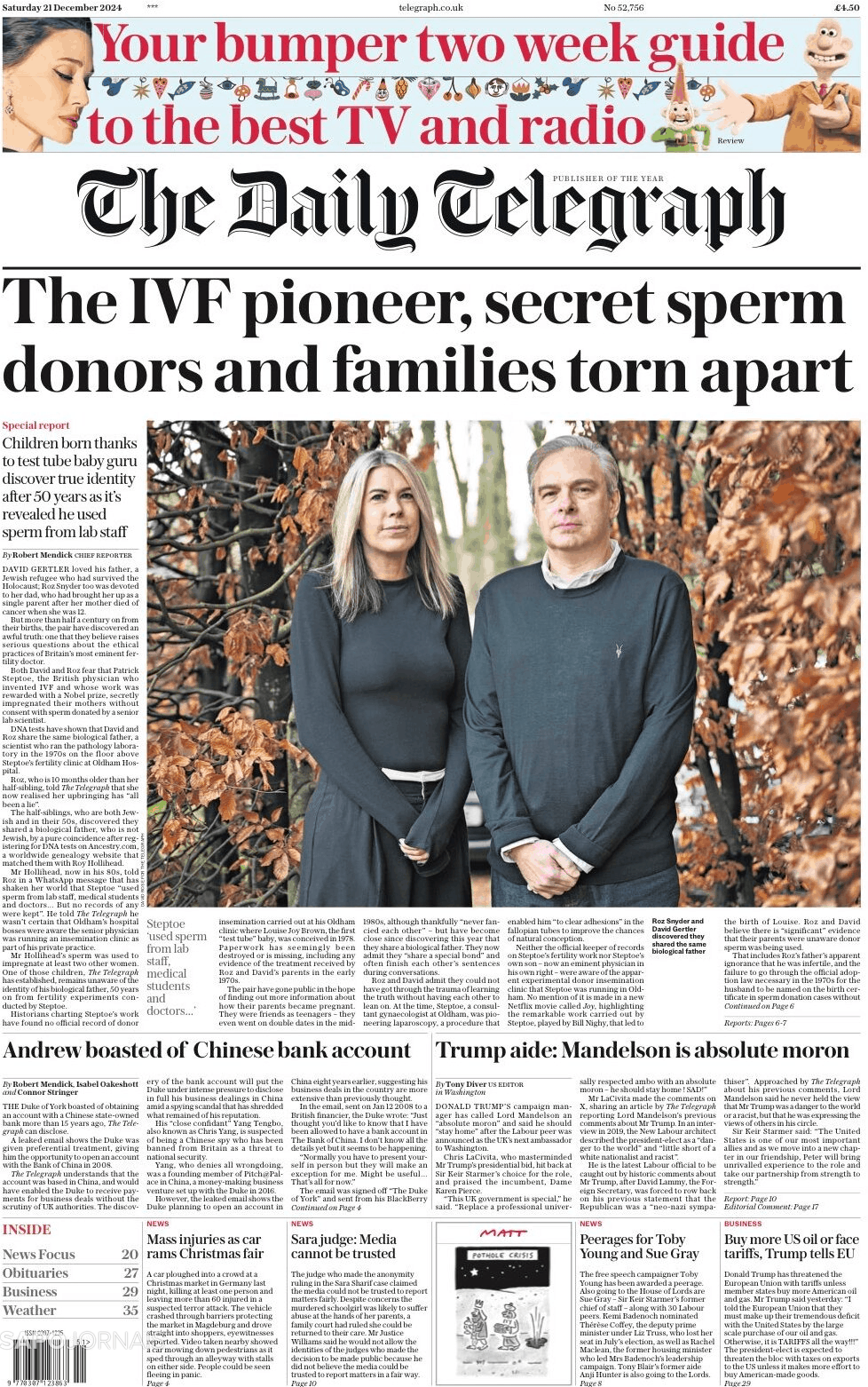 The Daily Telegraph (21 dez 2024) - Jornais e Revistas - SAPO.pt ...