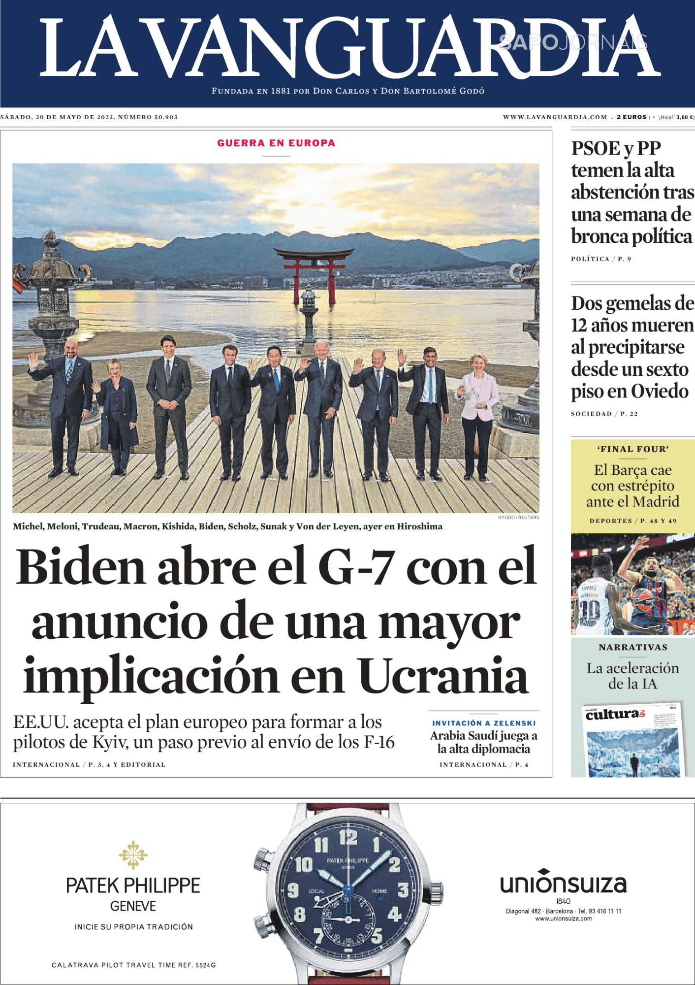 La Vanguardia (20 mai 2023) - Jornais e Revistas - SAPO.pt - Última ...