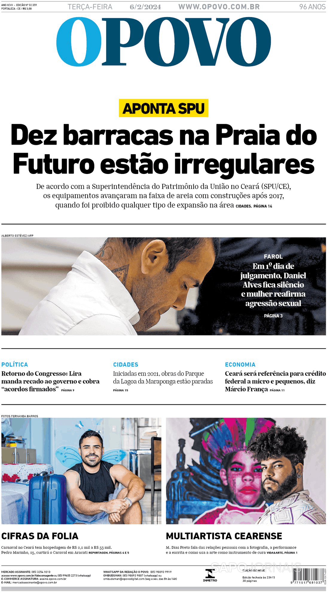 O Povo (6 fev 2024) - Jornais e Revistas - SAPO.pt - Última hora e notícias de hoje atualizadas ...