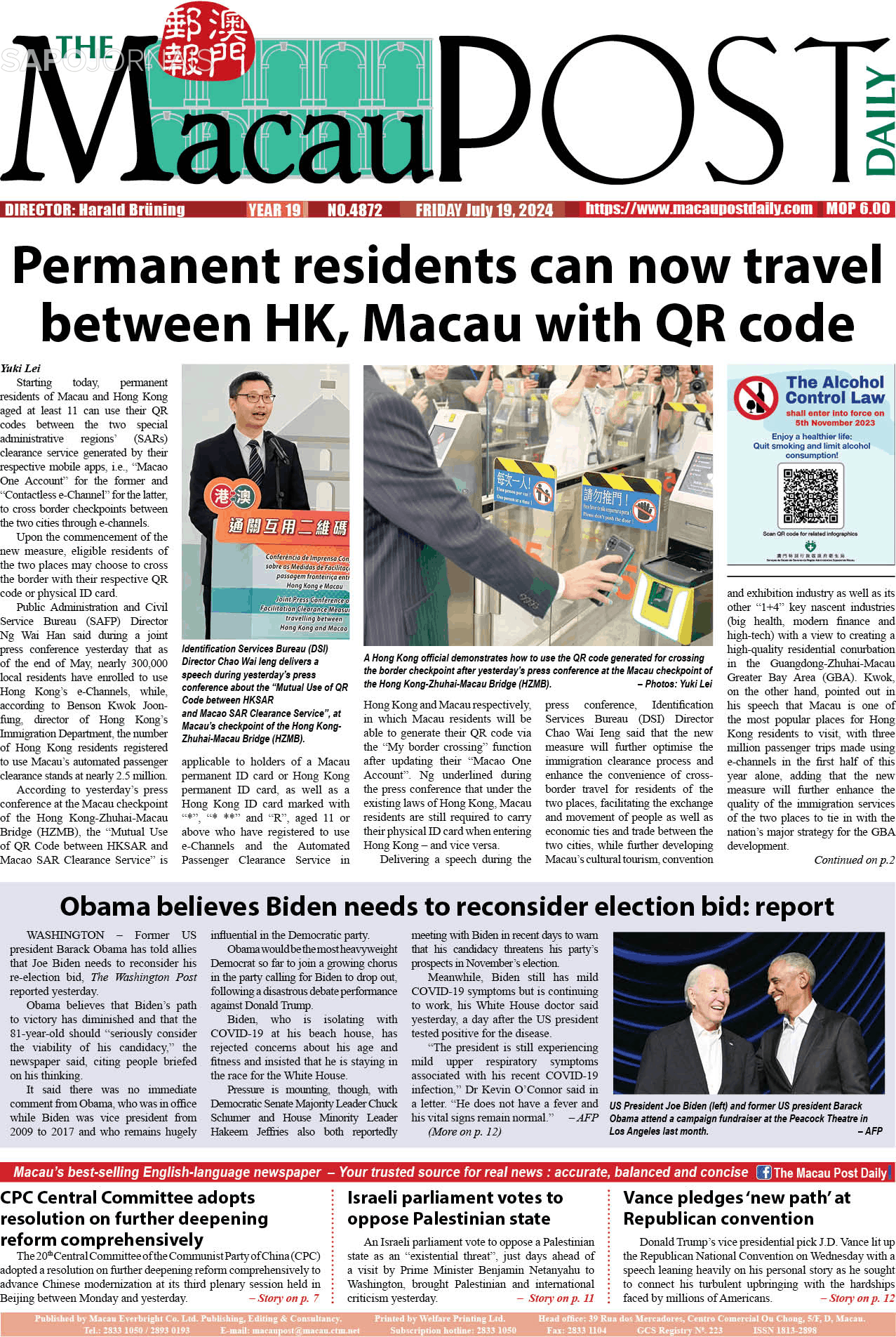 The Macau Post Daily (19 jul 2024) - Jornais e Revistas - SAPO.pt ...
