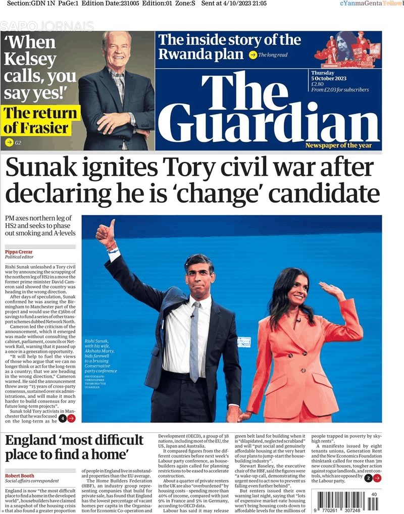 The Guardian (5 out 2023) - Jornais e Revistas - SAPO.pt - Última hora ...