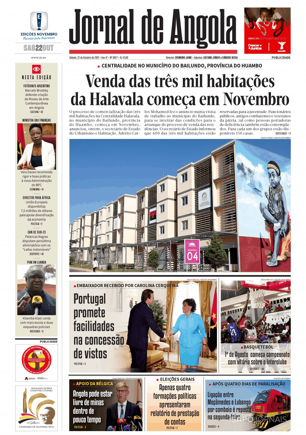 Jornal de Angola (22 out 2022) - Jornais e Revistas - SAPO.pt - Última ...