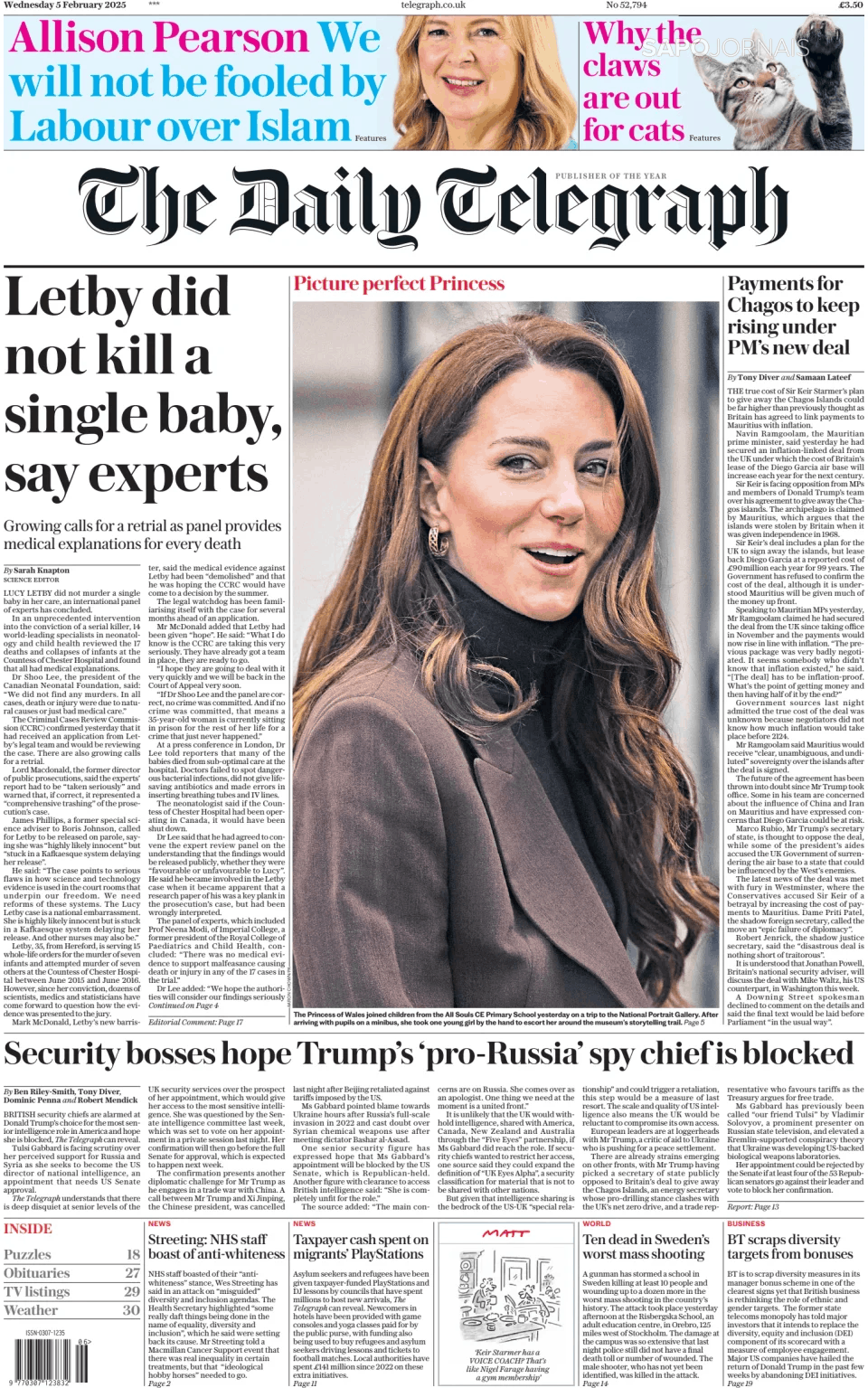 The Daily Telegraph (5 fev 2025) - Jornais e Revistas - SAPO.pt ...