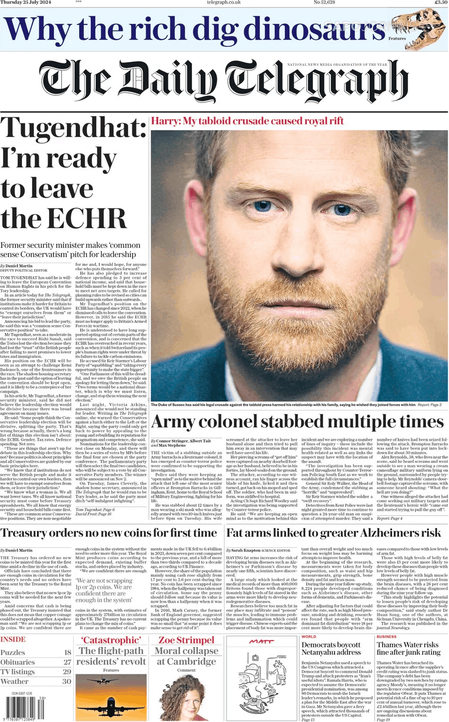 The Daily Telegraph (25 jul 2024) - Jornais e Revistas - SAPO.pt ...