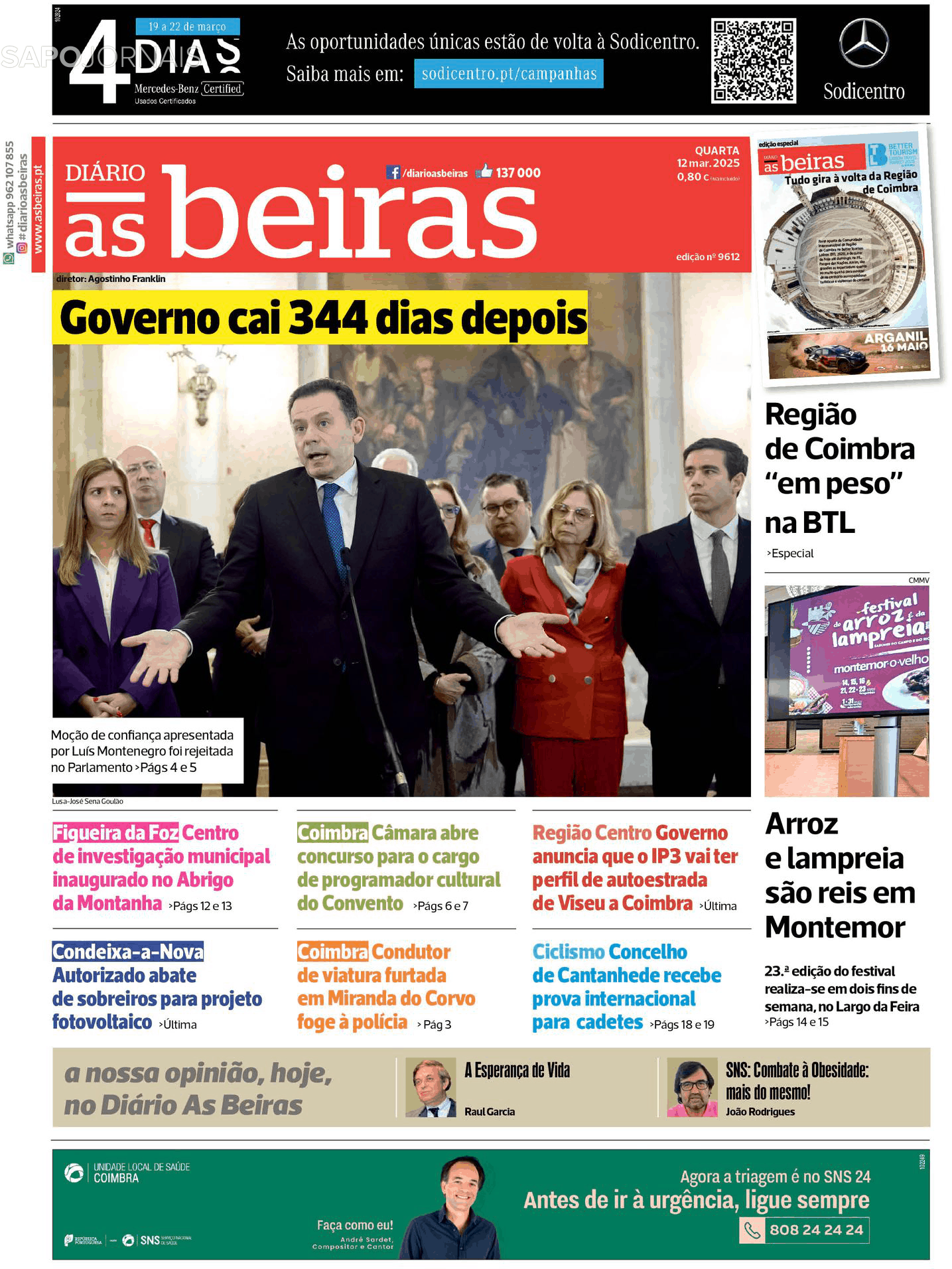 Diário as Beiras (12 mar 2025) - Jornais e Revistas - SAPO.pt - Última ...