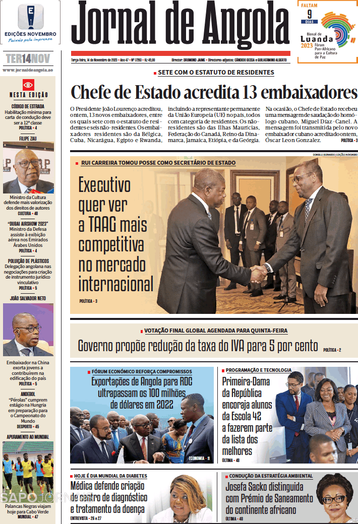 Jornal de Angola (14 nov 2023) - Jornais e Revistas - SAPO.pt - Última ...