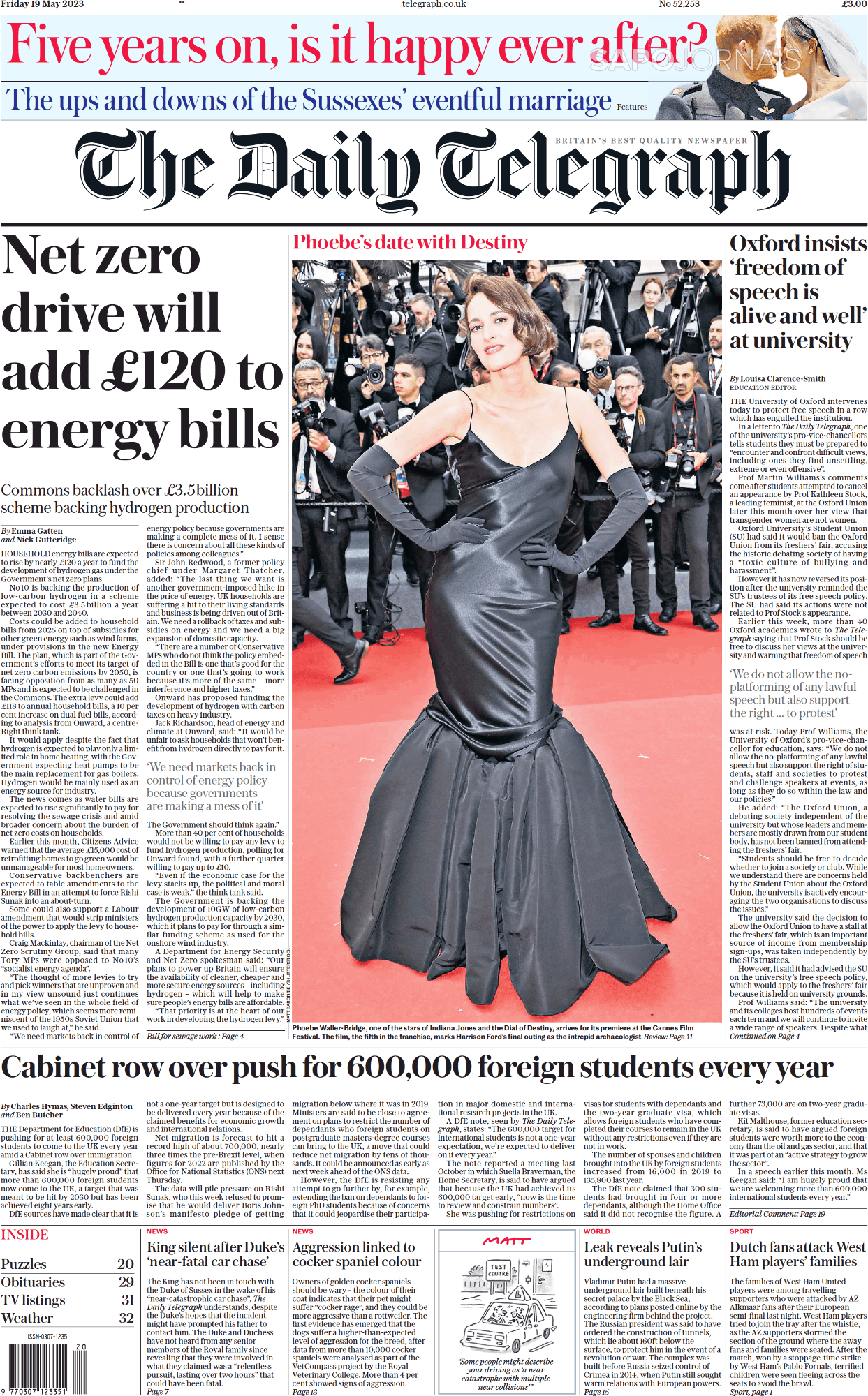 The Daily Telegraph (19 mai 2023) - Jornais e Revistas - SAPO.pt ...
