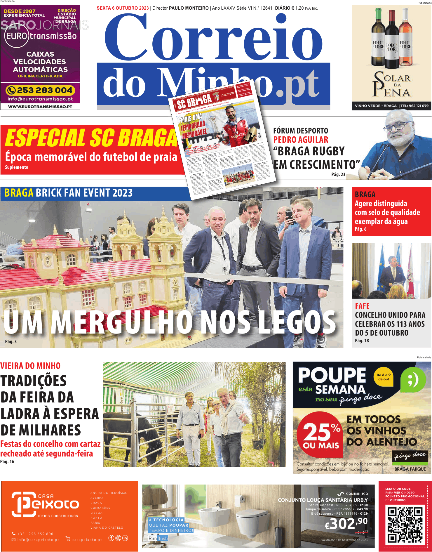 Correio do Minho (6 out 2023) - Jornais e Revistas - SAPO.pt - Última ...