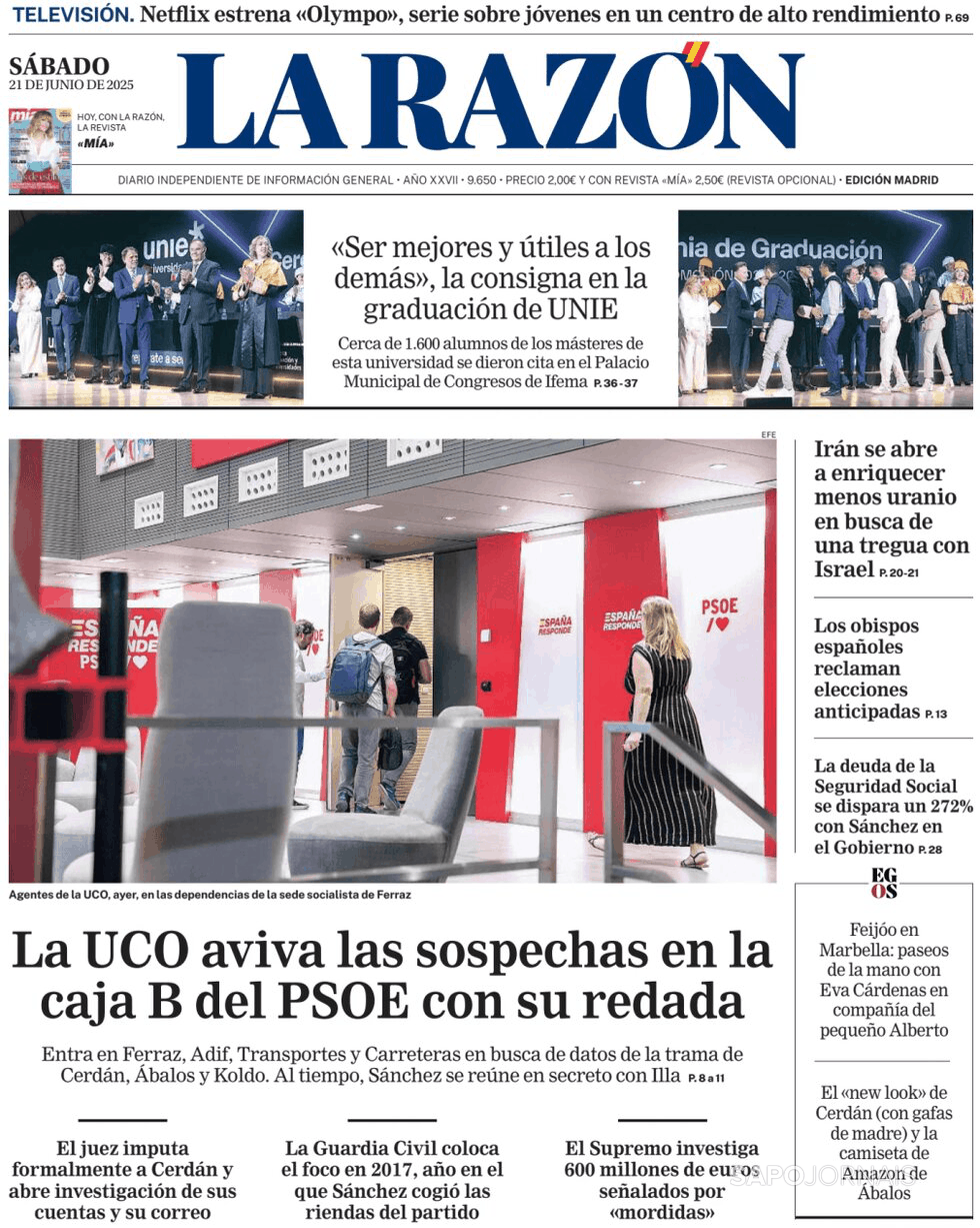 La Razón 21 Jun 2025 Jornais E Revistas Sapopt Última Hora E Notícias De Hoje