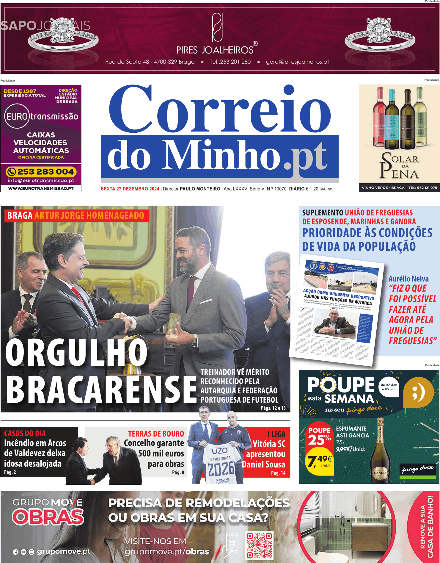 Correio do Minho (27 dez 2024) - Jornais e Revistas - SAPO.pt - Última ...