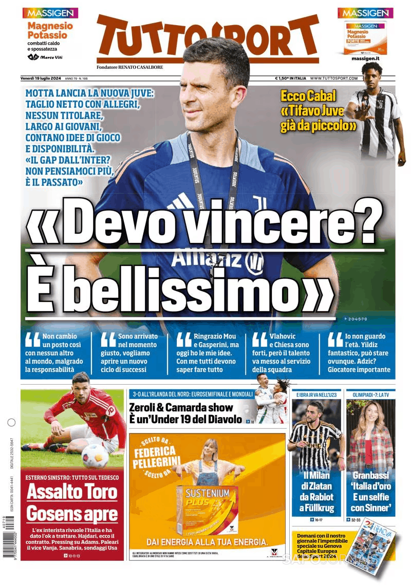 Tuttosport (19 jul 2024) - Jornais e Revistas - SAPO.pt - Última hora e ...