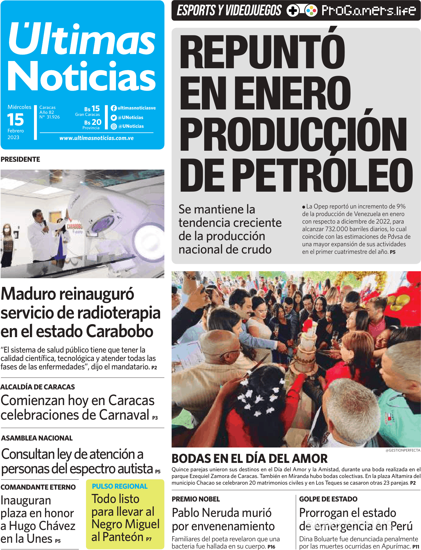 Últimas Noticias (15 fev 2023) - Jornais e Revistas - SAPO.pt - Última ...