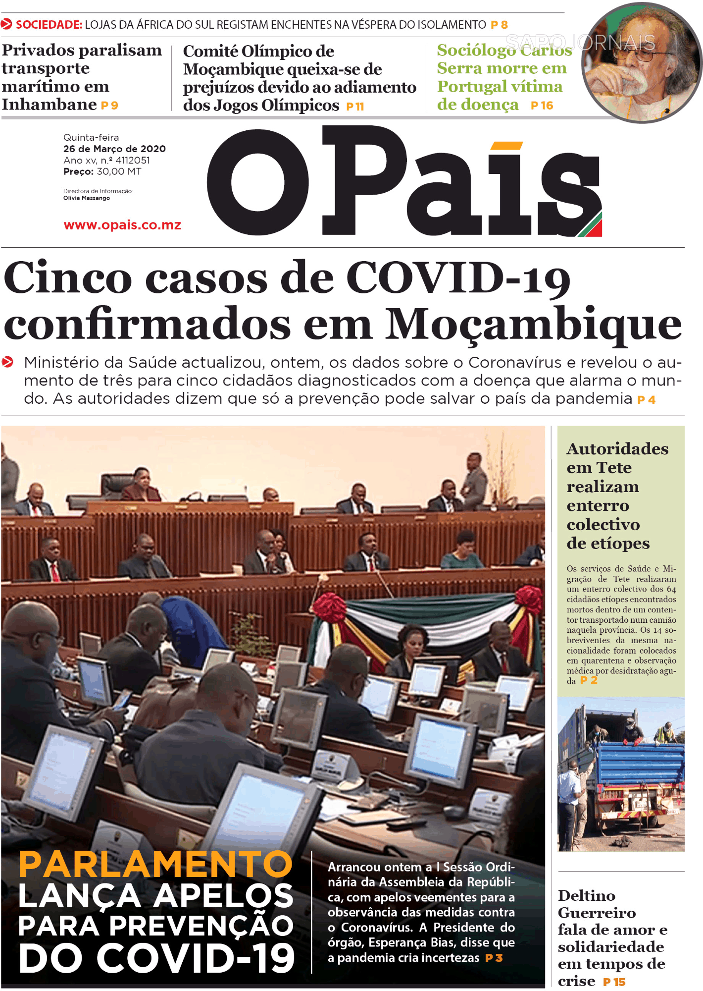 O País (26 mar 2020) - Jornais e Revistas - SAPO.pt - Última hora e ...