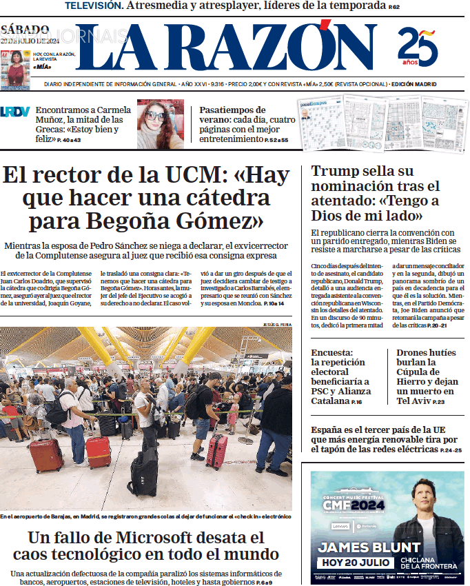 La Razón (20 jul 2024) - Jornais e Revistas - SAPO.pt - Última hora e ...